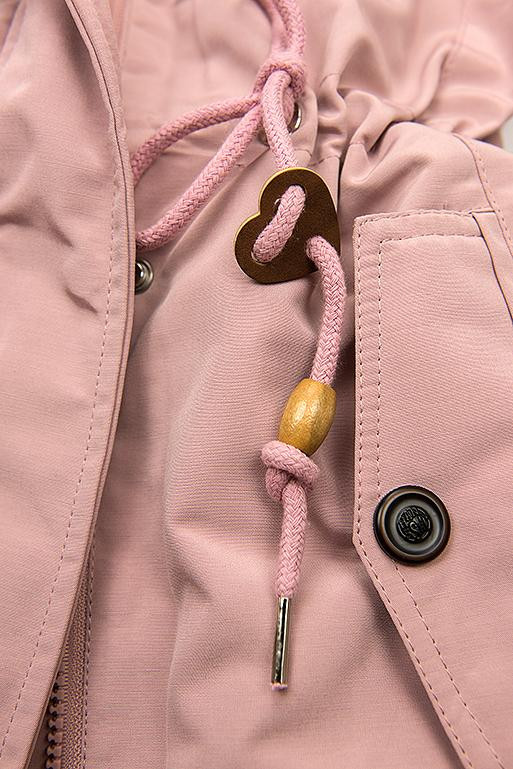 Light pink winter parka jacket in short cut